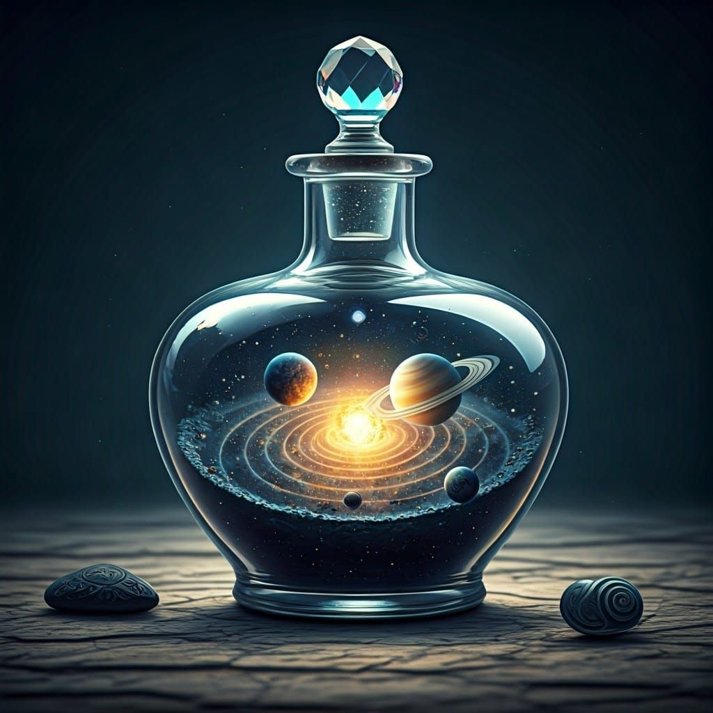 Space in a bottle - Crystal Bottle Holds Celestial Wonders