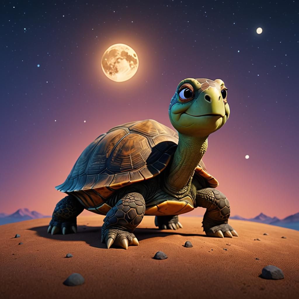 Turtle at night - AI Generated Artwork - NightCafe Creator