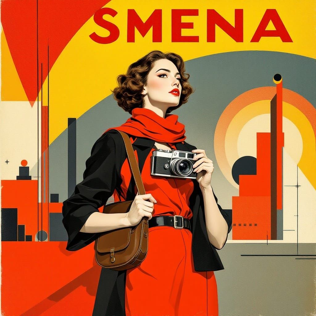 Modern Woman of Soviet Ingenuity in Constructivist... - AI Art