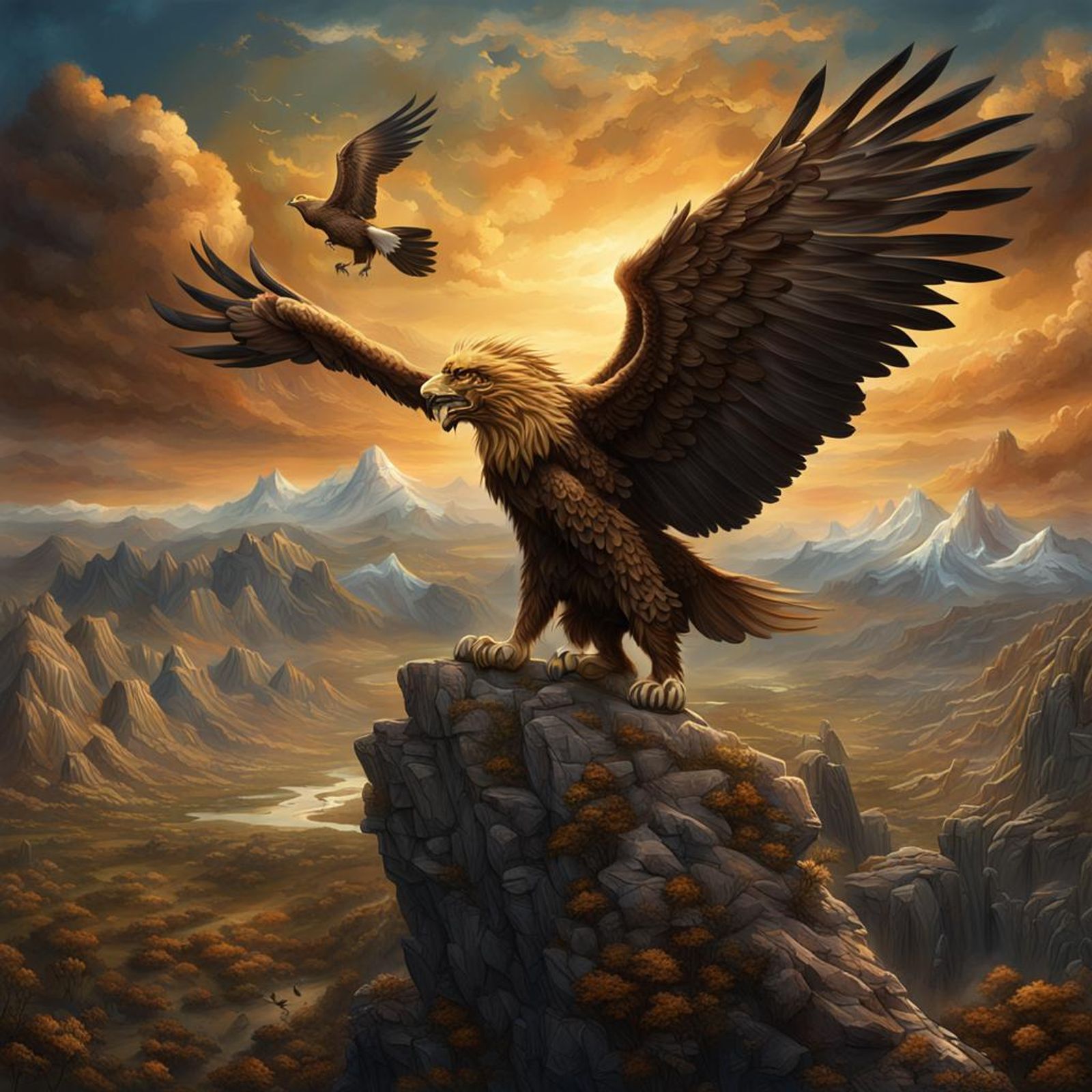 The first one was like a lion with a lion's head, and it had the wings ...