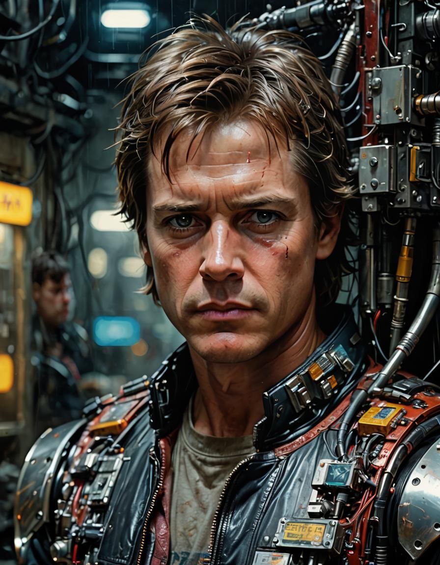 Extremely detailed portrait of Marty_McFly as a terminator_machine ...