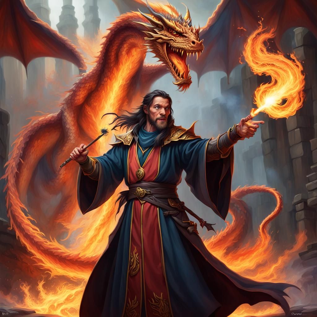 FIre Magician - AI Generated Artwork - NightCafe Creator