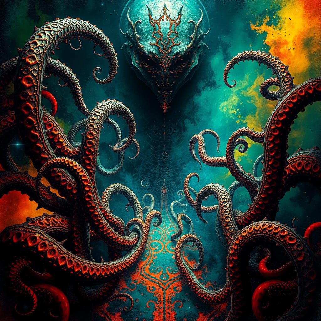 Cosmic Horror Unveiled: Eldritch Tendrils Converge - AI Art