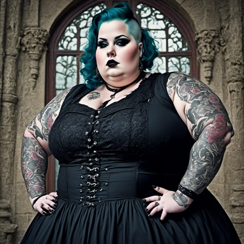 bbw curvy gothic inspired by @ccwolf - AI Generated Artwork - NightCafe Creator