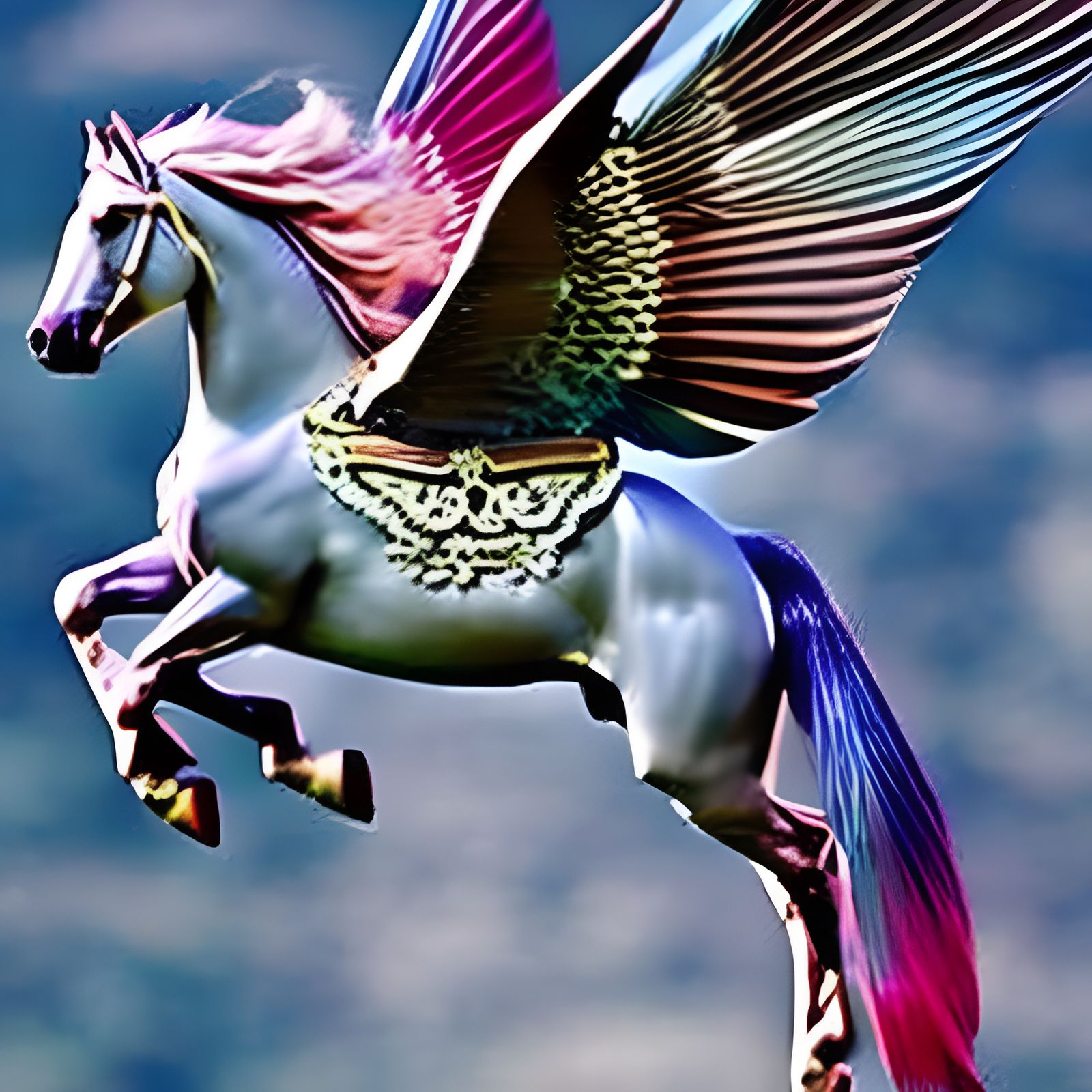 Rainbow Pegasus - AI Generated Artwork - NightCafe Creator