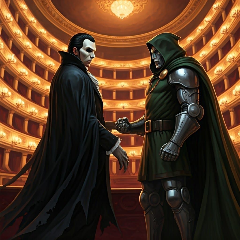 Phantom of the Opera Battles Doctor Doom in Opulen... - AI Art