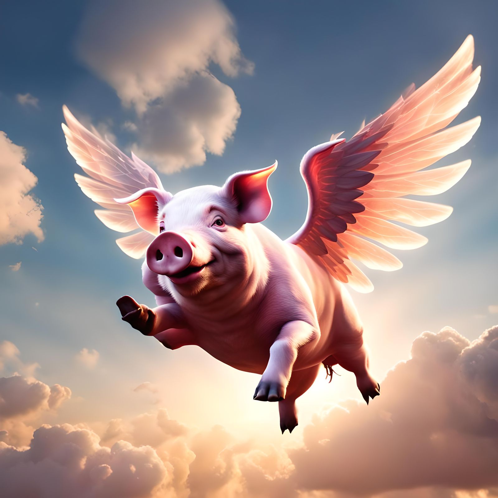 Pigs can fly - AI Generated Artwork - NightCafe Creator