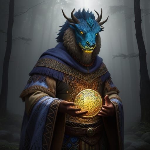 Mythical Poncho Draped on a Fantastical Creature i... - AI Art