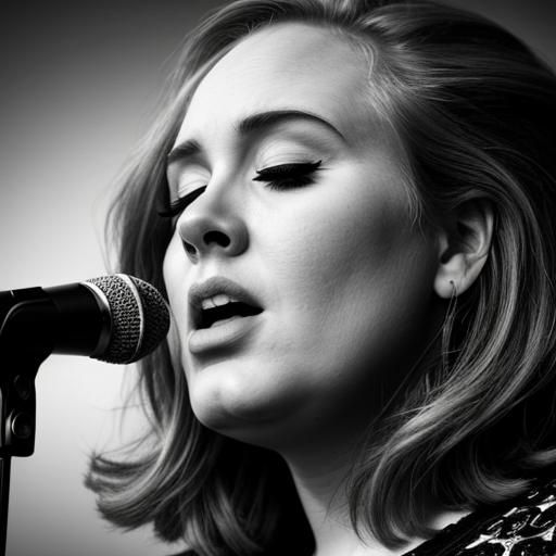 Adele singing with her eyes closed - AI Generated Artwork - NightCafe Creator