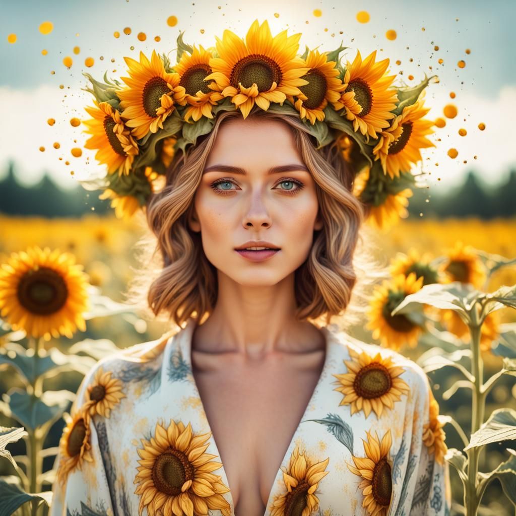 Sunflower Queen - AI Generated Artwork - NightCafe Creator