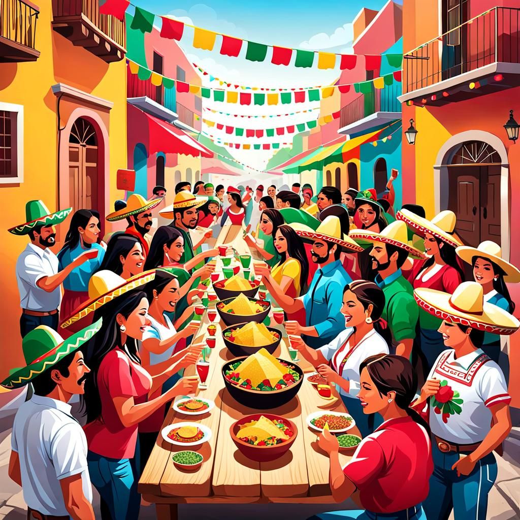cinco de mayo, mexican party in streets - AI Generated Artwork ...