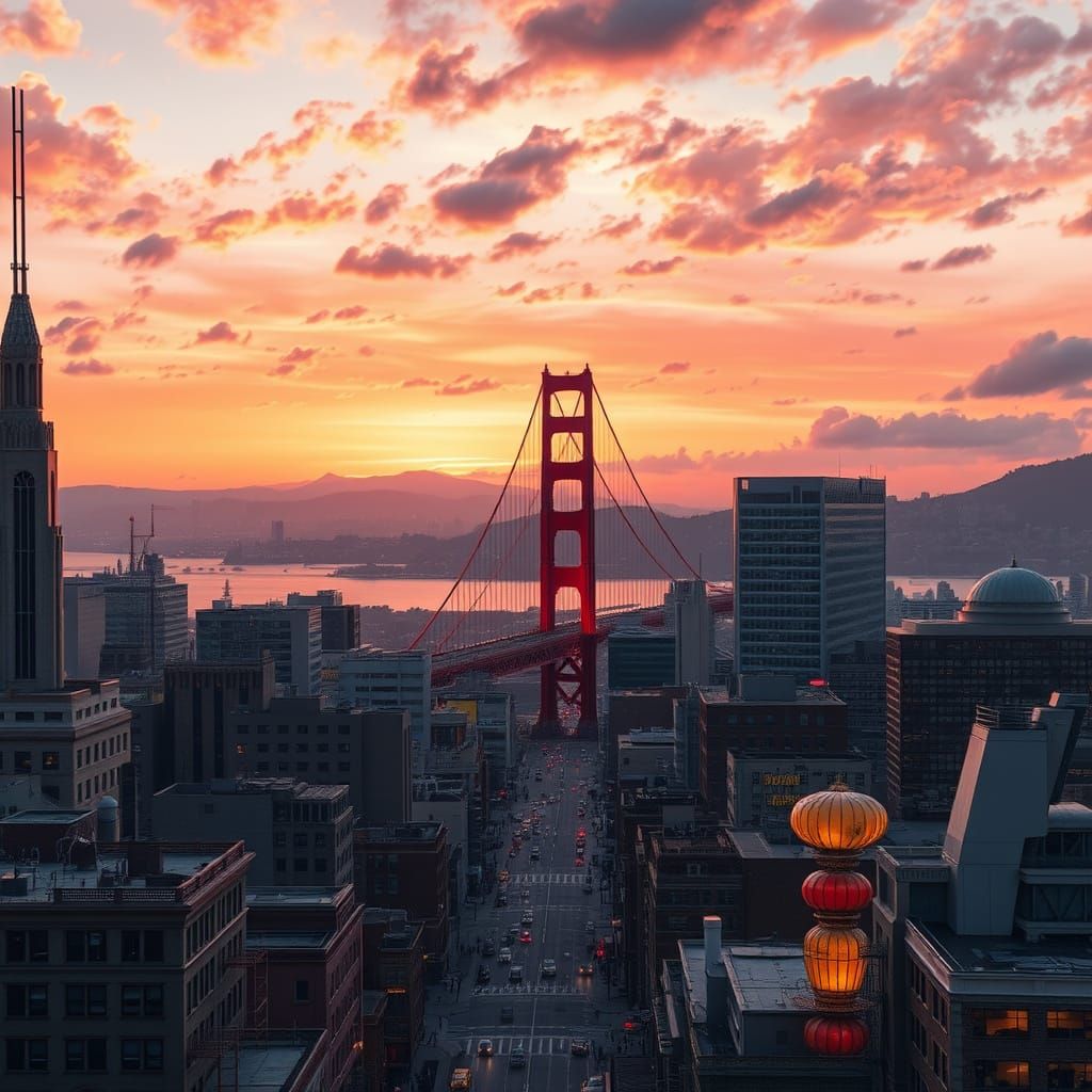 San Francisco California - Futuristic San Francisco Citysca...