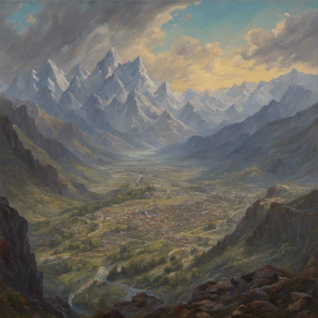 Mountain Landscape 7 - AI Generated Artwork - NightCafe Creator