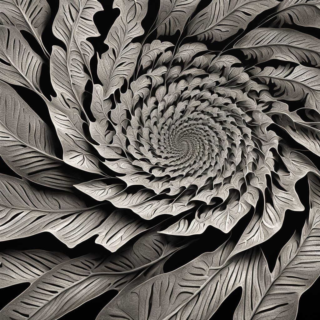 Leaf fractals - Fractal Leaf Mosaic in 8K HD