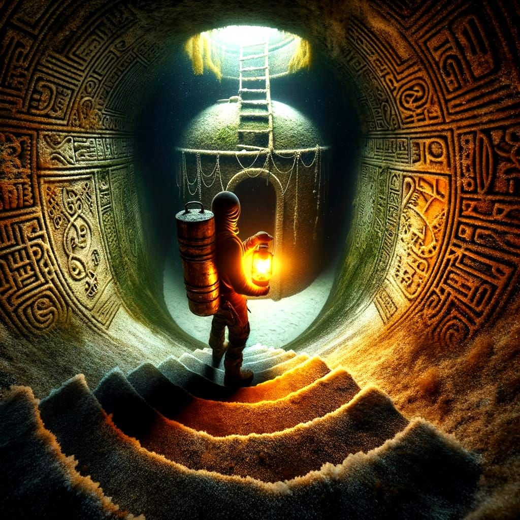 The Descent into the Salt Vault - Explorer in Sunken Vault w...