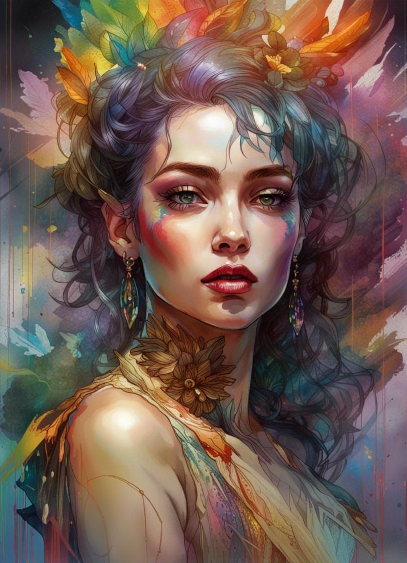 Rainbow goddess Iris - AI Generated Artwork - NightCafe Creator