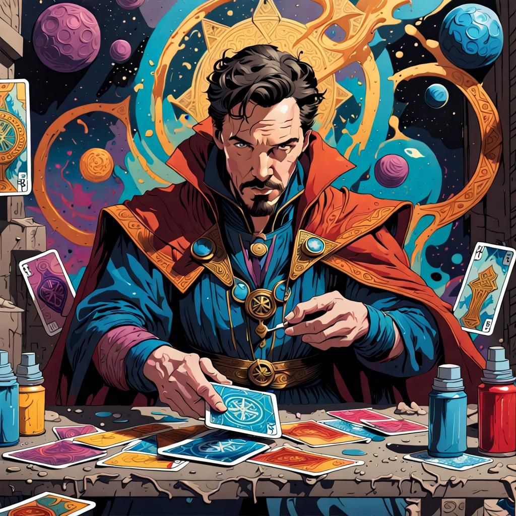 Doctor Strange creating tarot cards against the Astral plane - AI ...