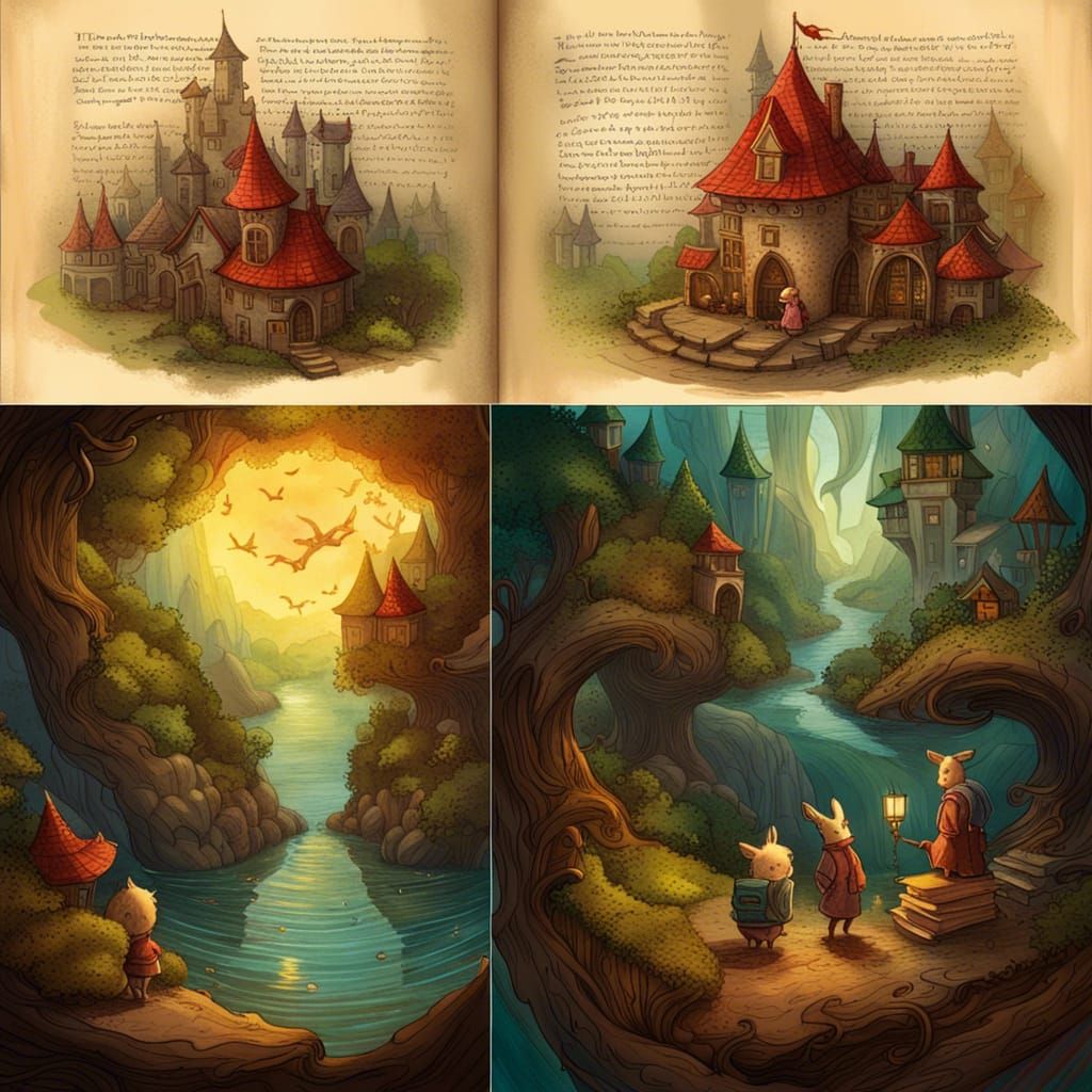 Storybook illustration, fantasy illustration, detailed painting, and ...