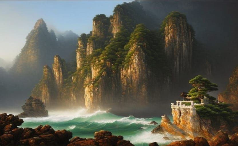 Sea god temple - AI Generated Artwork - NightCafe Creator