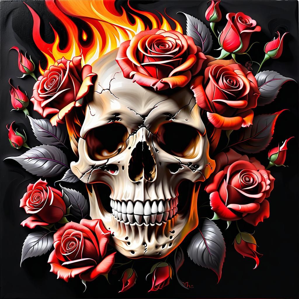 Burning Roses - AI Generated Artwork - NightCafe Creator