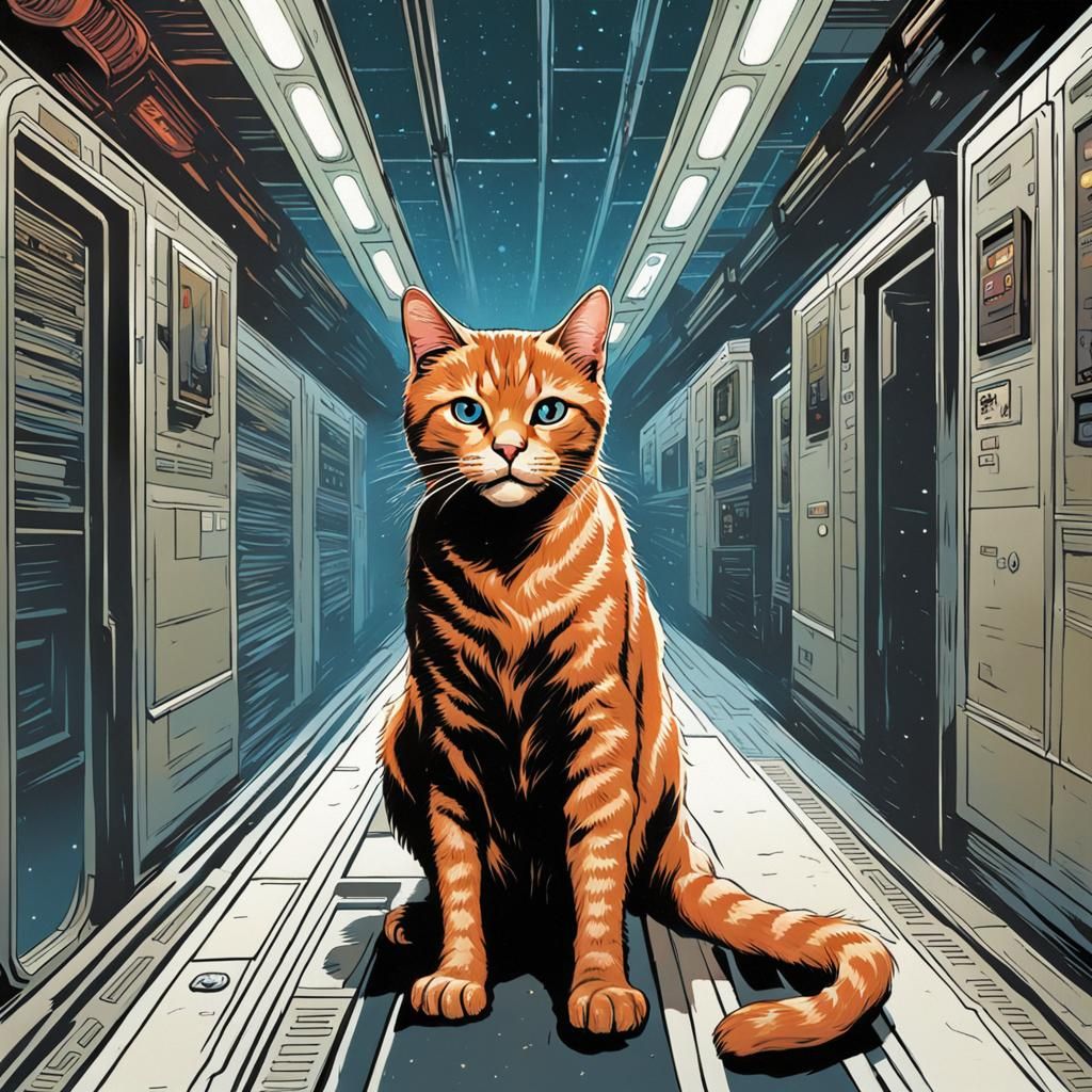 Ginger cat in a Star Trek corridor - AI Generated Artwork - NightCafe ...