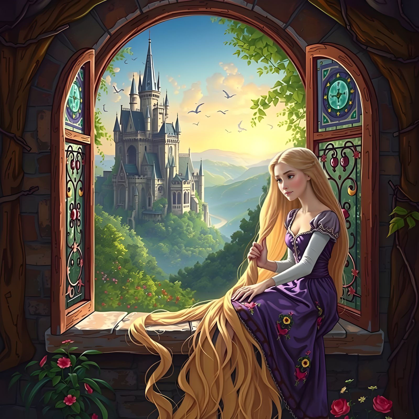 Rapunzel - Medieval Princess in Enchanted Forest