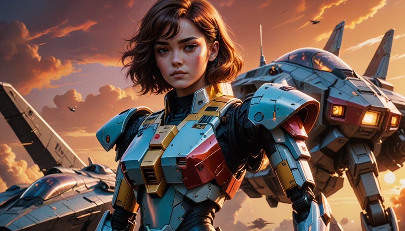 Elegant Lisa Hayes from Robotech in Anime-Inspired... - AI Art