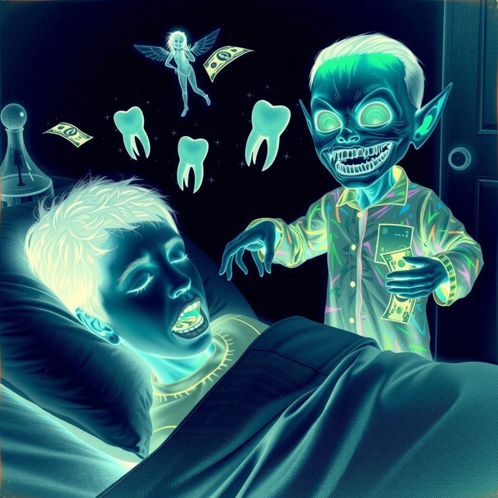Ethereal Nightmare: Boy Snoring as Eldritch Entity... - AI Art