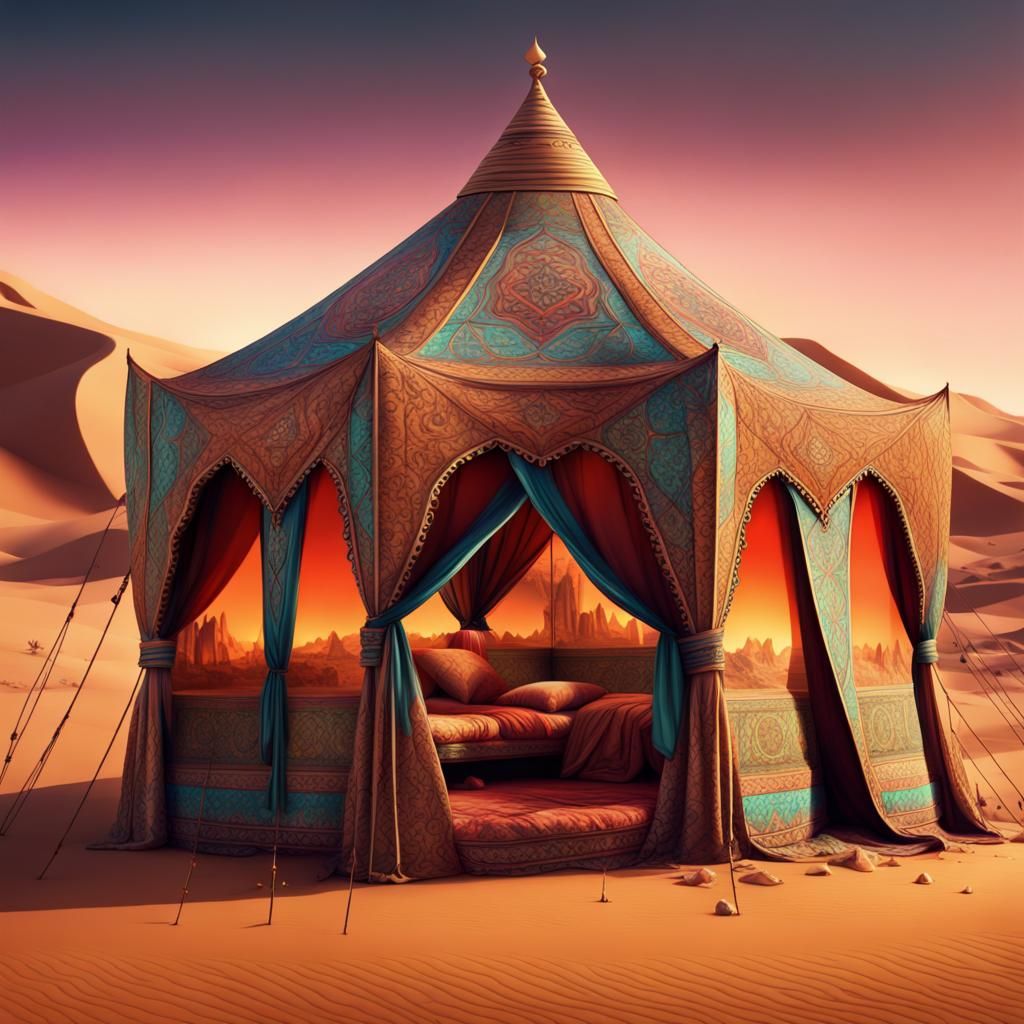 Royal Arabian Desert Tent - AI Generated Artwork - NightCafe Creator