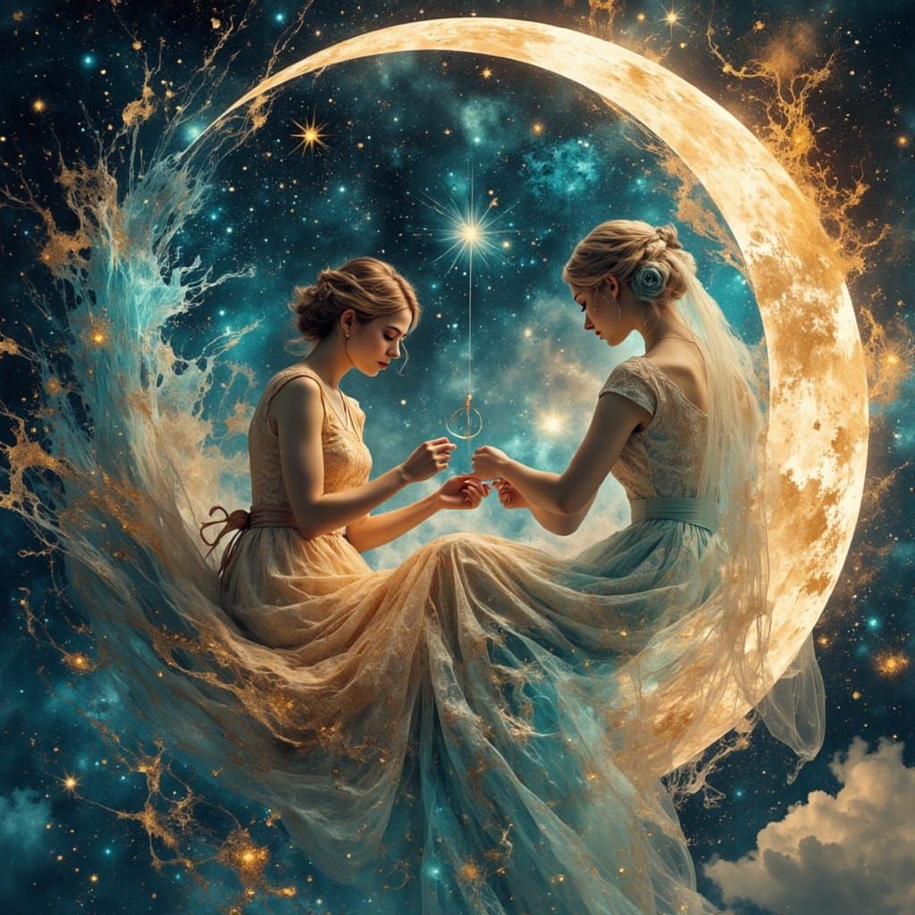 Stitch the Moon 🌙 - Celestial Seamstress Stitching Stardust...