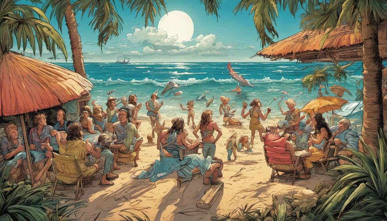 Beach Party - AI Generated Artwork - NightCafe Creator