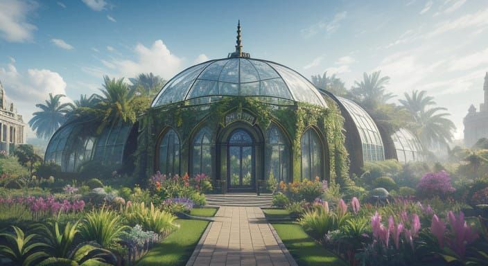Epic Botanic Garden Dome in Stunning 8K Resolution - AI Art