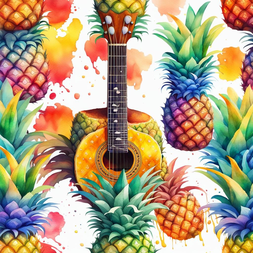 Pineapple Guitar - AI Generated Artwork - NightCafe Creator