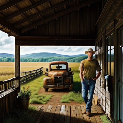 Tennessee - Rustic Tennessee Landscape in Warm, Golden Light