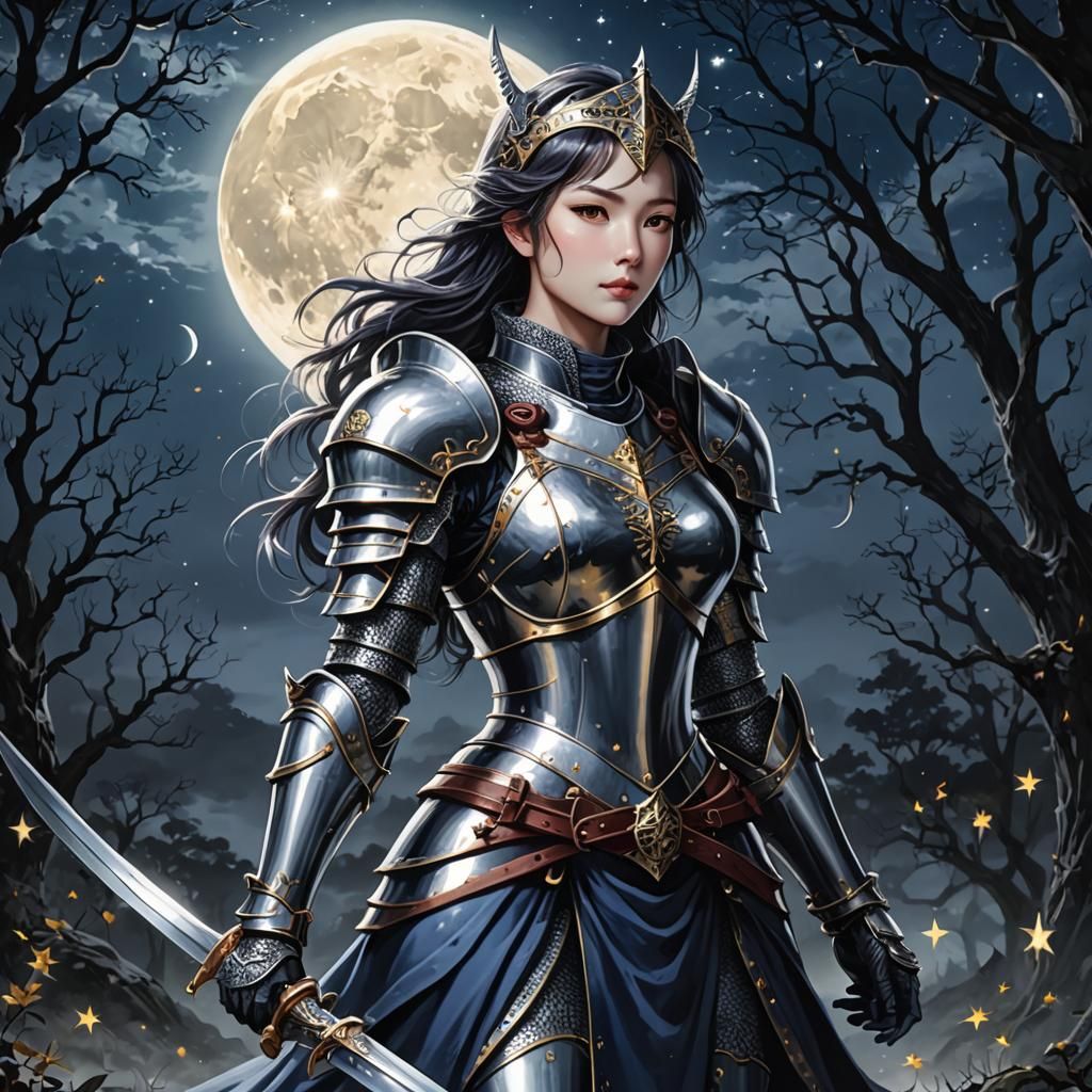 Mystic lady Knight Moonlight - AI Generated Artwork - NightCafe Creator