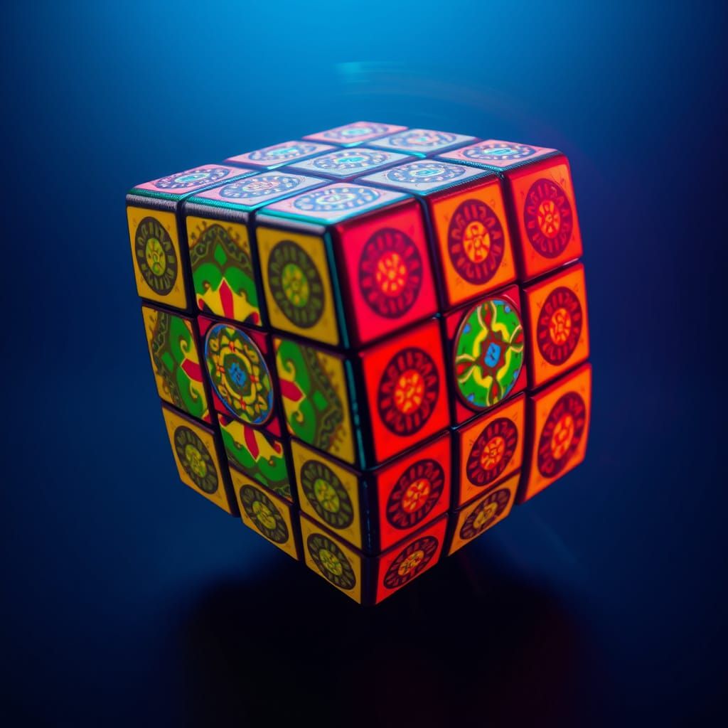 A spinning rubiks cube - Surreal, Hyper-Realistic Rubik's Cu...