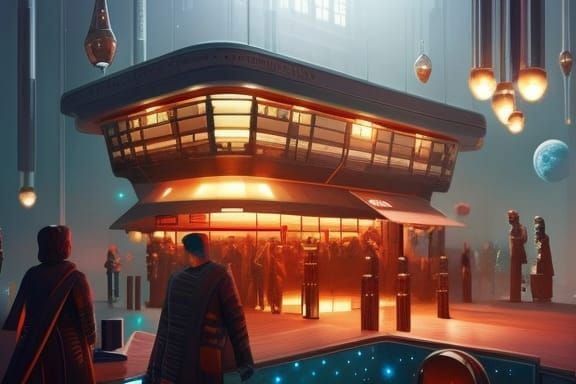 Sci-fi Café - AI Generated Artwork - NightCafe Creator