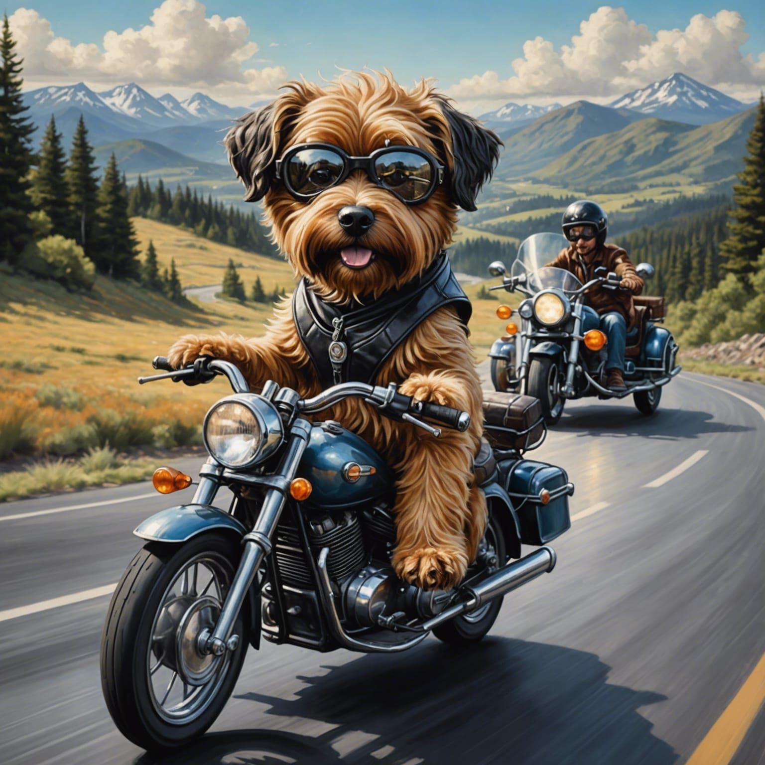 Biker Pup - AI Generated Artwork - NightCafe Creator