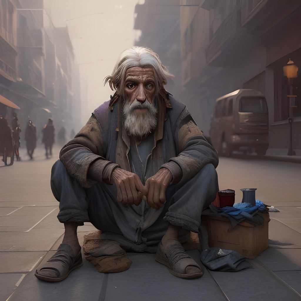Homeless Man - AI Generated Artwork - NightCafe Creator