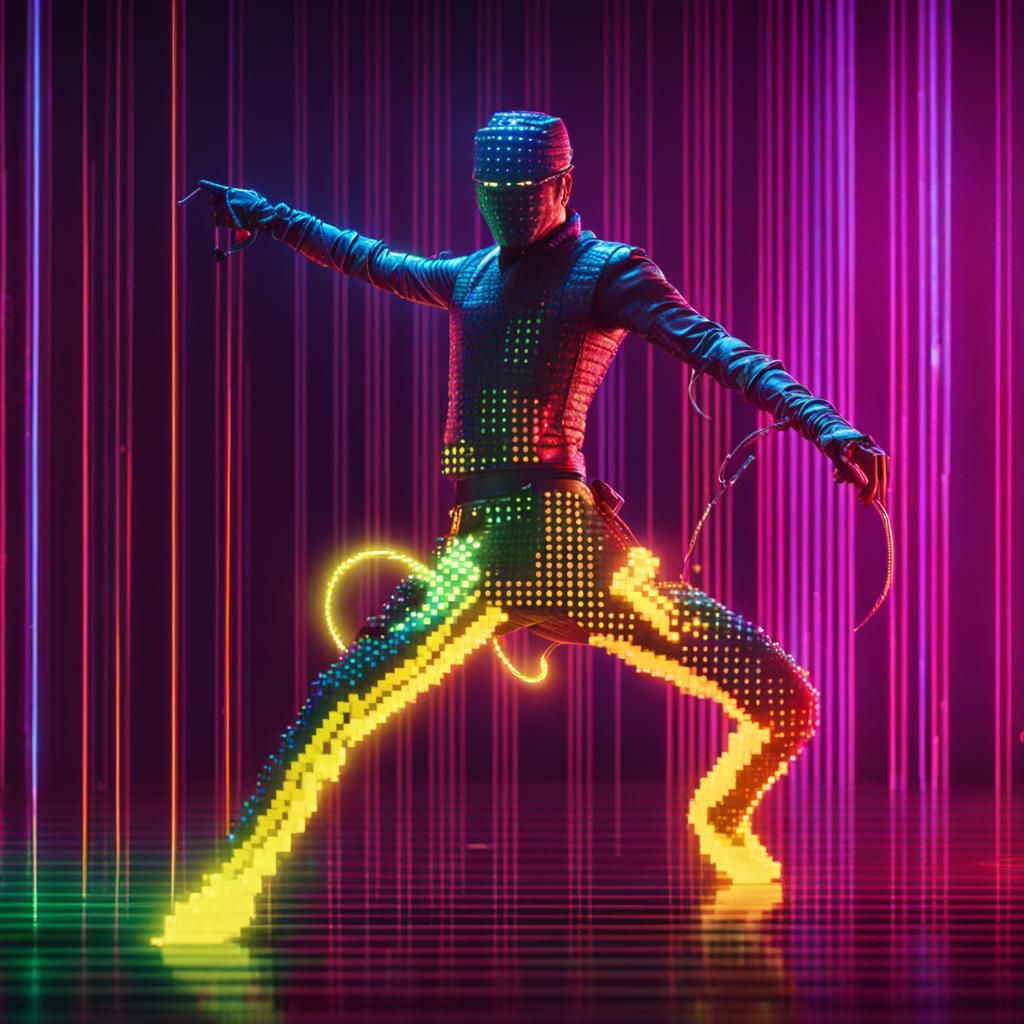 Pixel whip dancer, neon, cinematic lighting - AI Generated Artwork ...