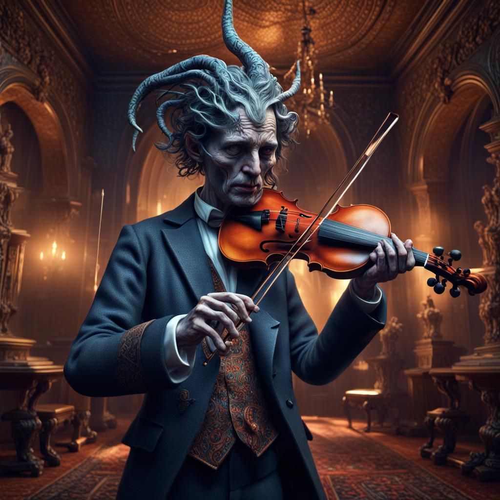 Demon violinist - AI Generated Artwork - NightCafe Creator