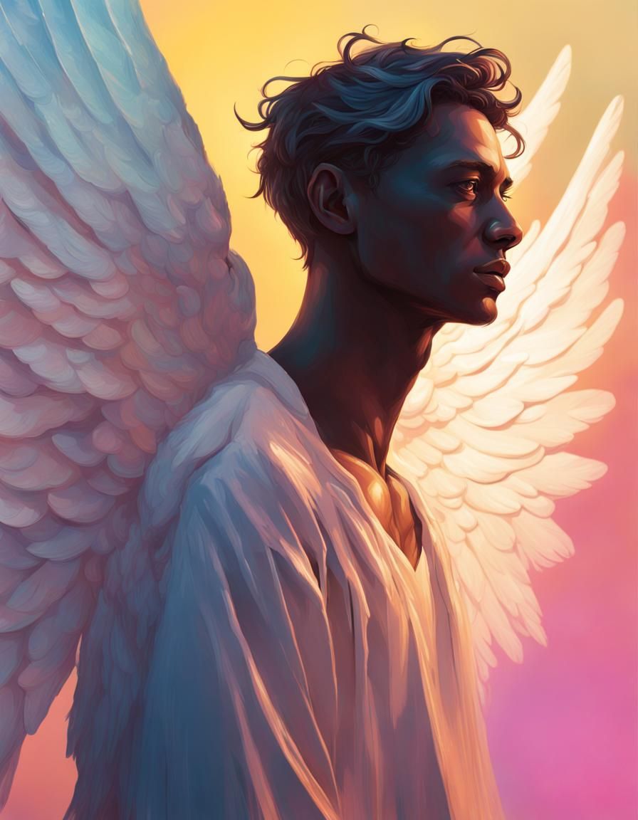 Pastel angel - AI Generated Artwork - NightCafe Creator