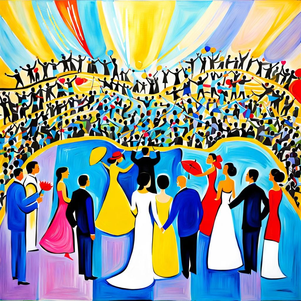 Wedding party, abstract painting, metaphor, symbolic - AI Generated ...