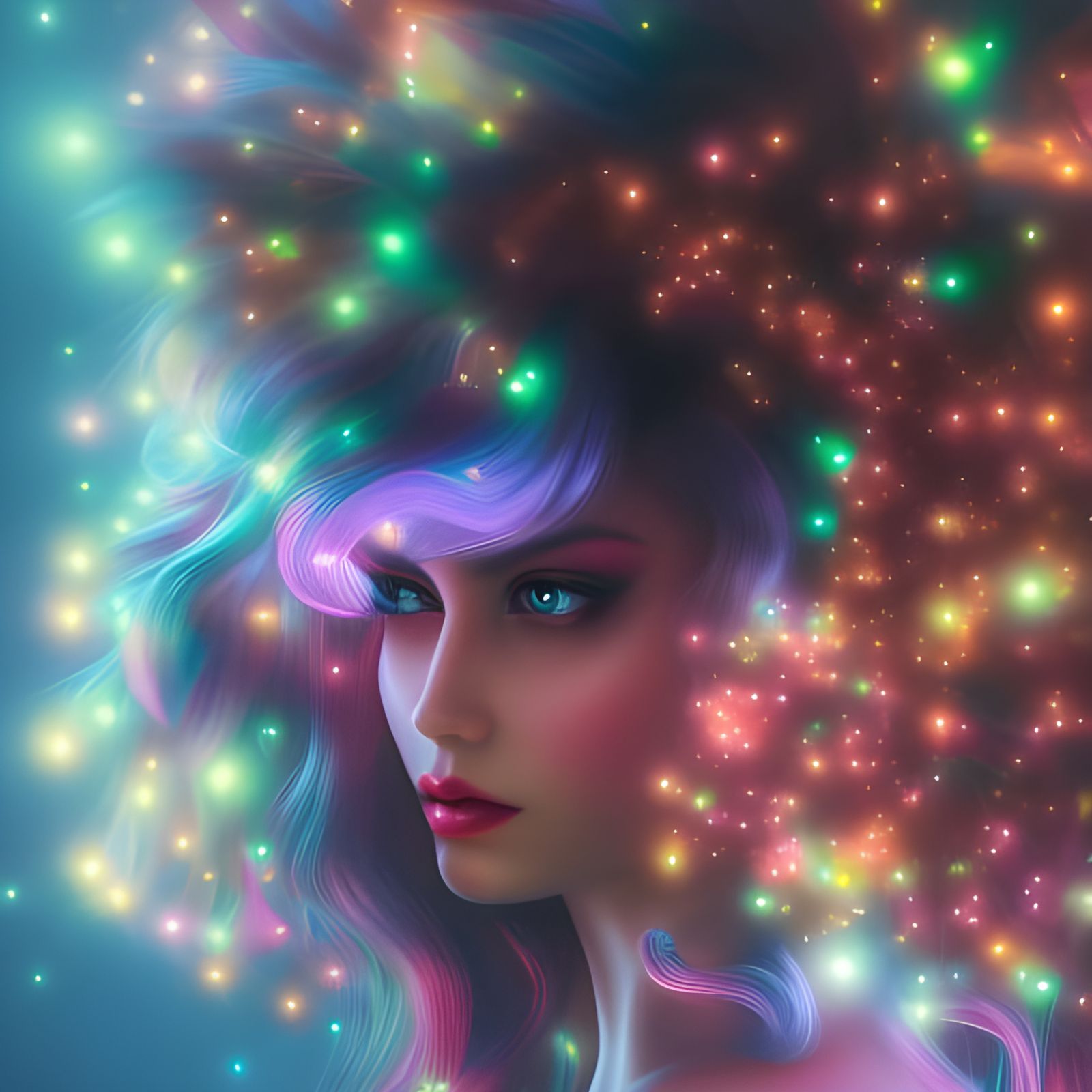 Cosmic Hair - AI Generated Artwork - NightCafe Creator