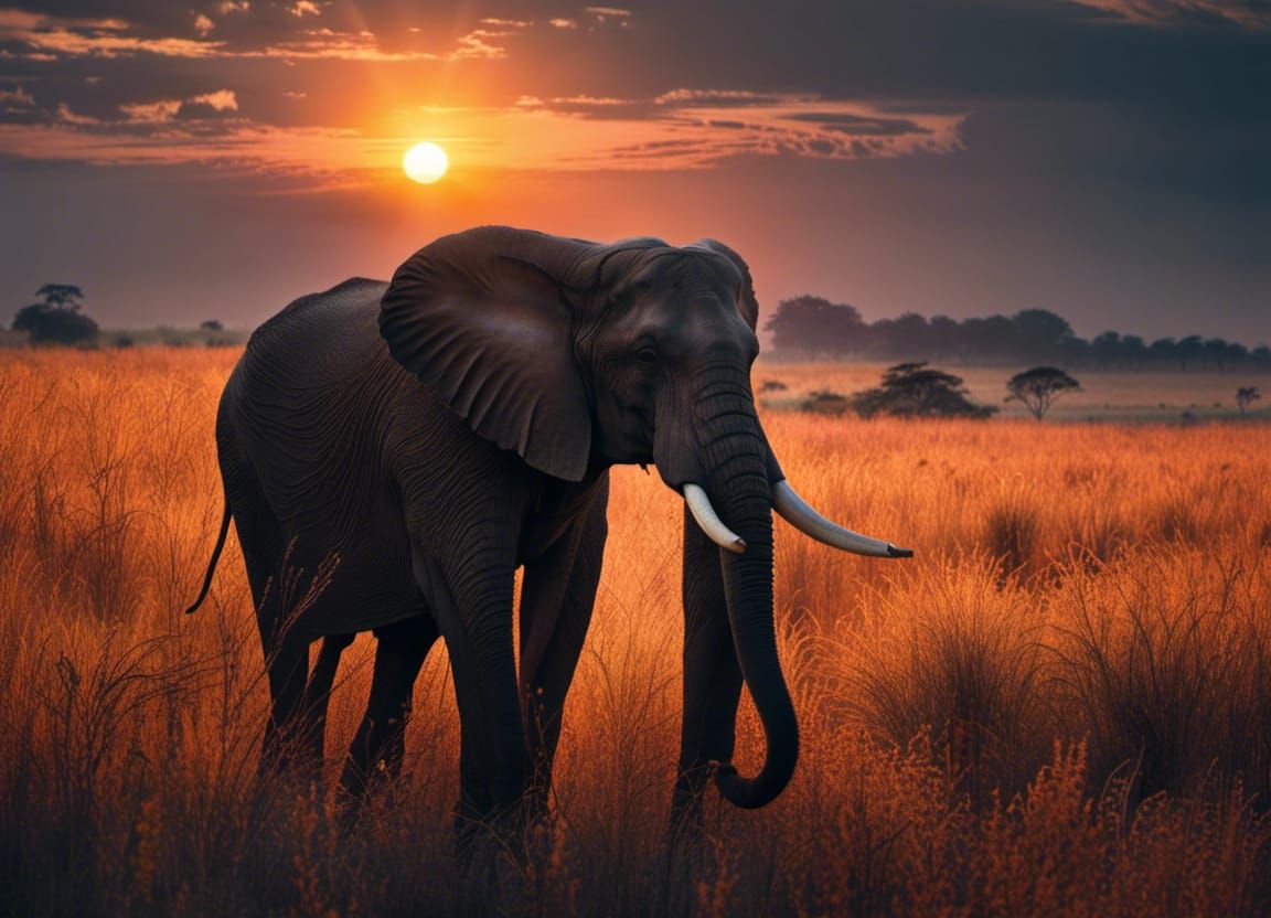 Savanna sunset - AI Generated Artwork - NightCafe Creator