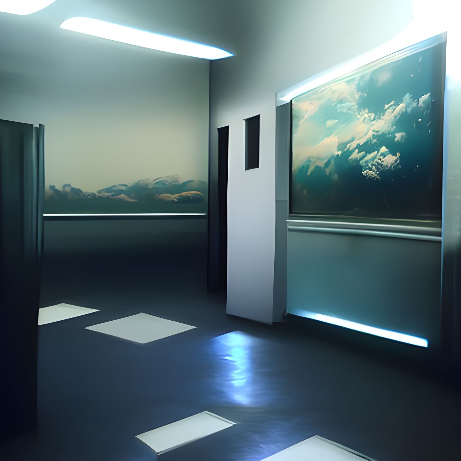 Infinite hallways of the Holding Zone - AI Generated Artwork ...