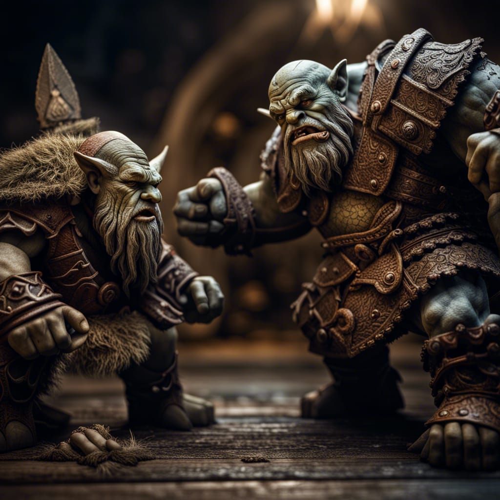 ogre versus dwarf - AI Generated Artwork - NightCafe Creator