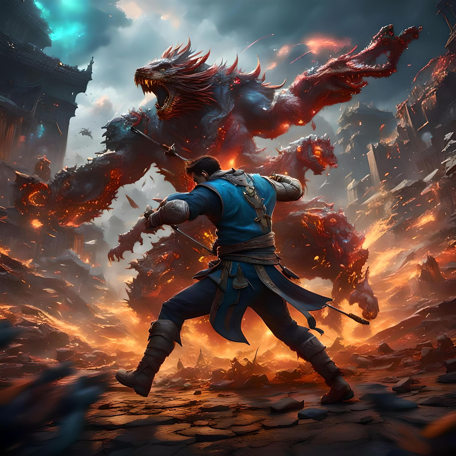 Fight Scene - AI Generated Artwork - NightCafe Creator