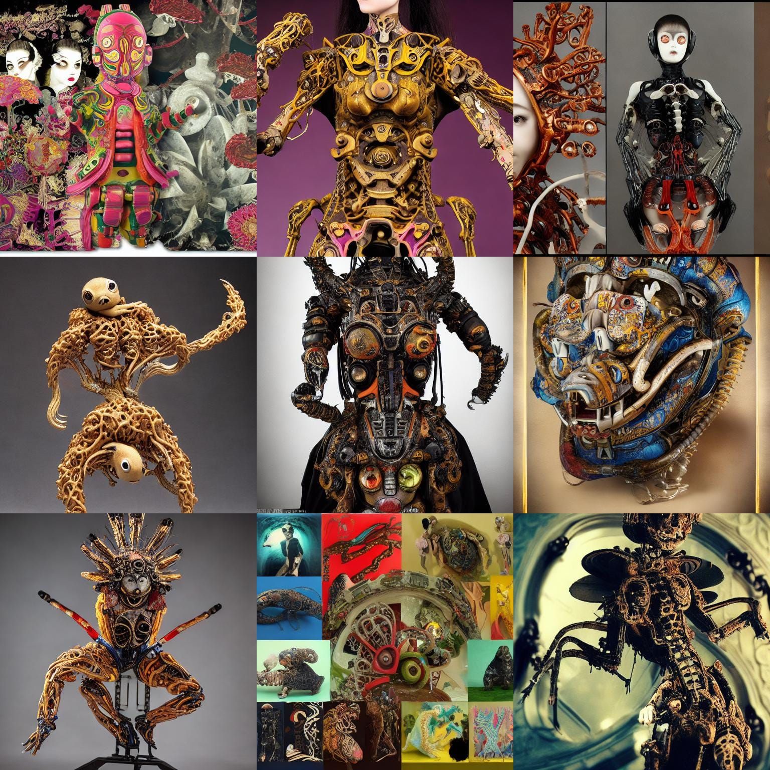 Surreal japanese pop art ornate biomech toy costumer by Carol spier and ...