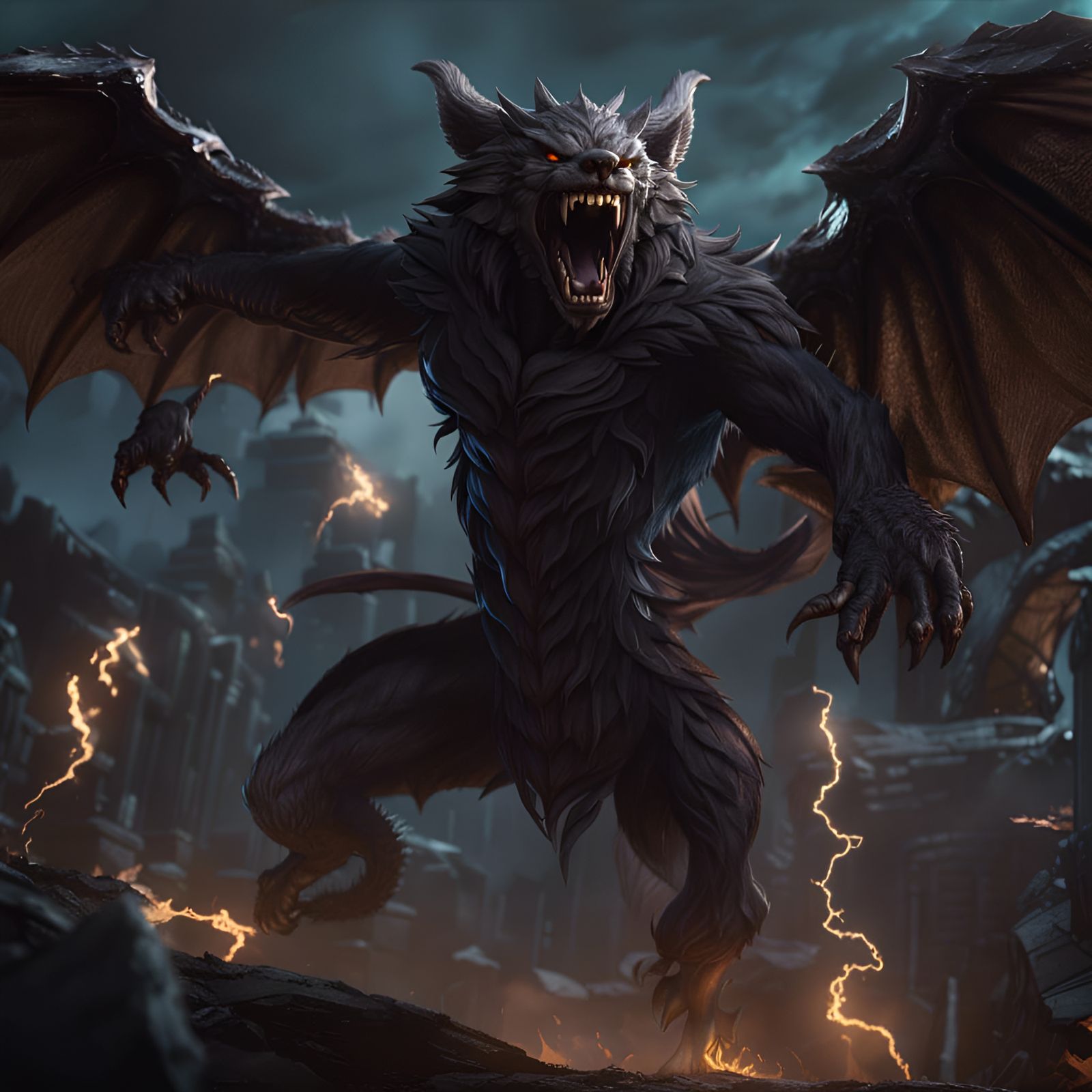 Werewolf-bat - AI Generated Artwork - NightCafe Creator